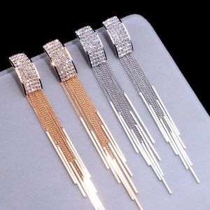 Jewelry | Gold Color Long Crystal Tassel Dangle | Poshmark